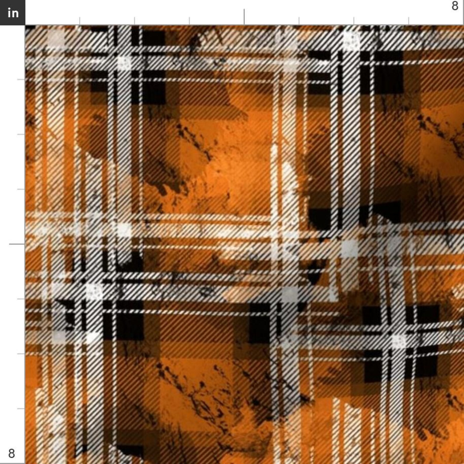 Autumn Plaid Fabric - Orange Fall Grunge Plaid by Hipkiddesigns ...
