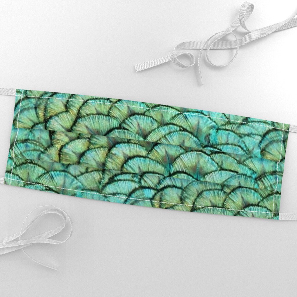 Green Peacock Fabric Peacocks Have Fab Pads by - Etsy