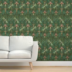 Traditional Victorian Mural Wallpaper - Art Nouveau Floral Botanical ...