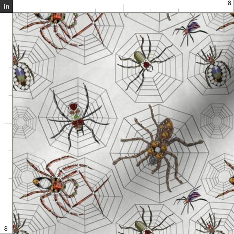 Spider Web Fabric Spiders Galore by Mag-o Halloween Insect Bug Creepy ...