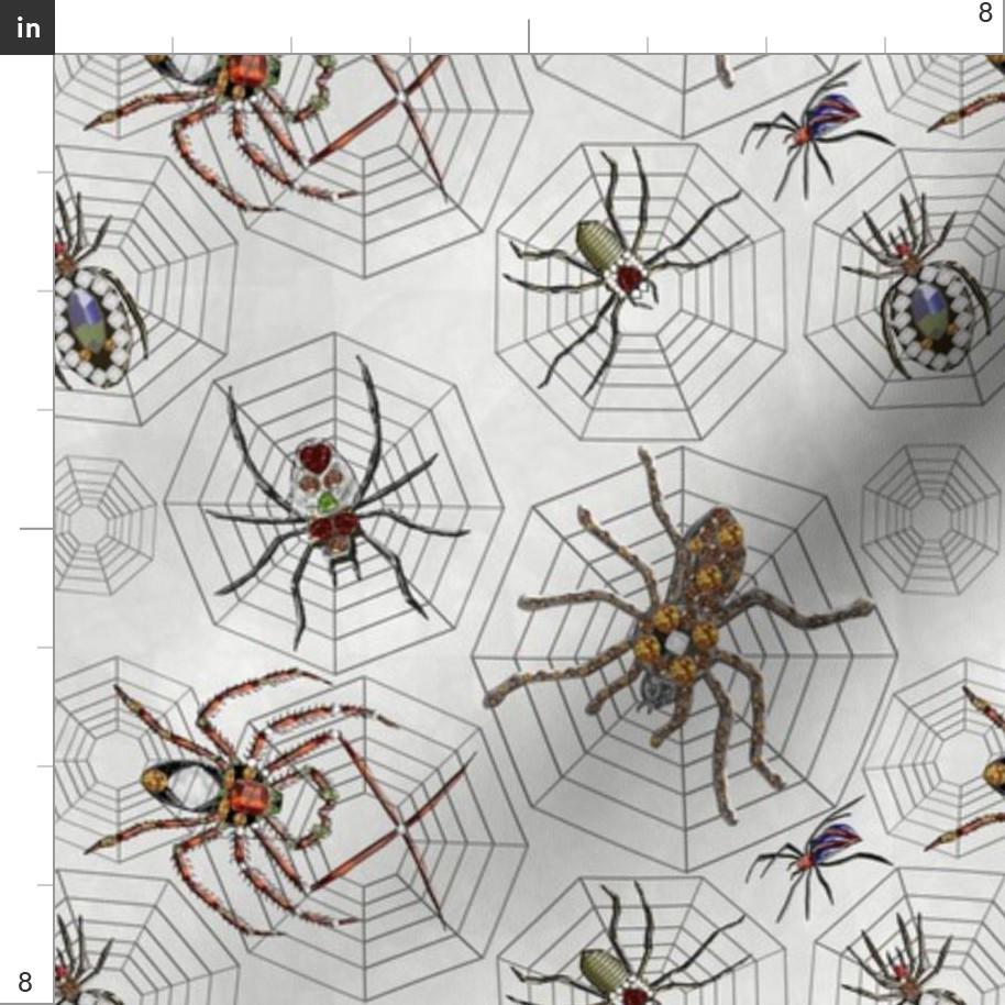 Spider Web Fabric Spiders Galore by Mag-o Halloween Insect Bug Creepy ...