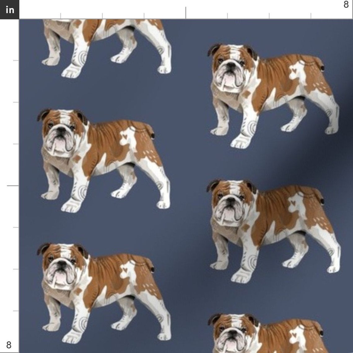English Bulldog Fabric English Bulldog by Taraput English - Etsy