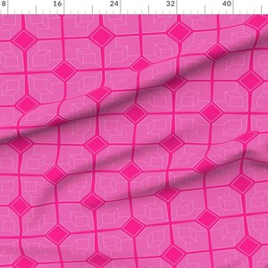 Hot Pink Geometric Upholstery Fabric Bold Geo Pink by Lbaron Grid ...
