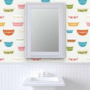Retro Wallpaper - Vintage Dishes by Calobeedoodles - Kitchen Dishes ...