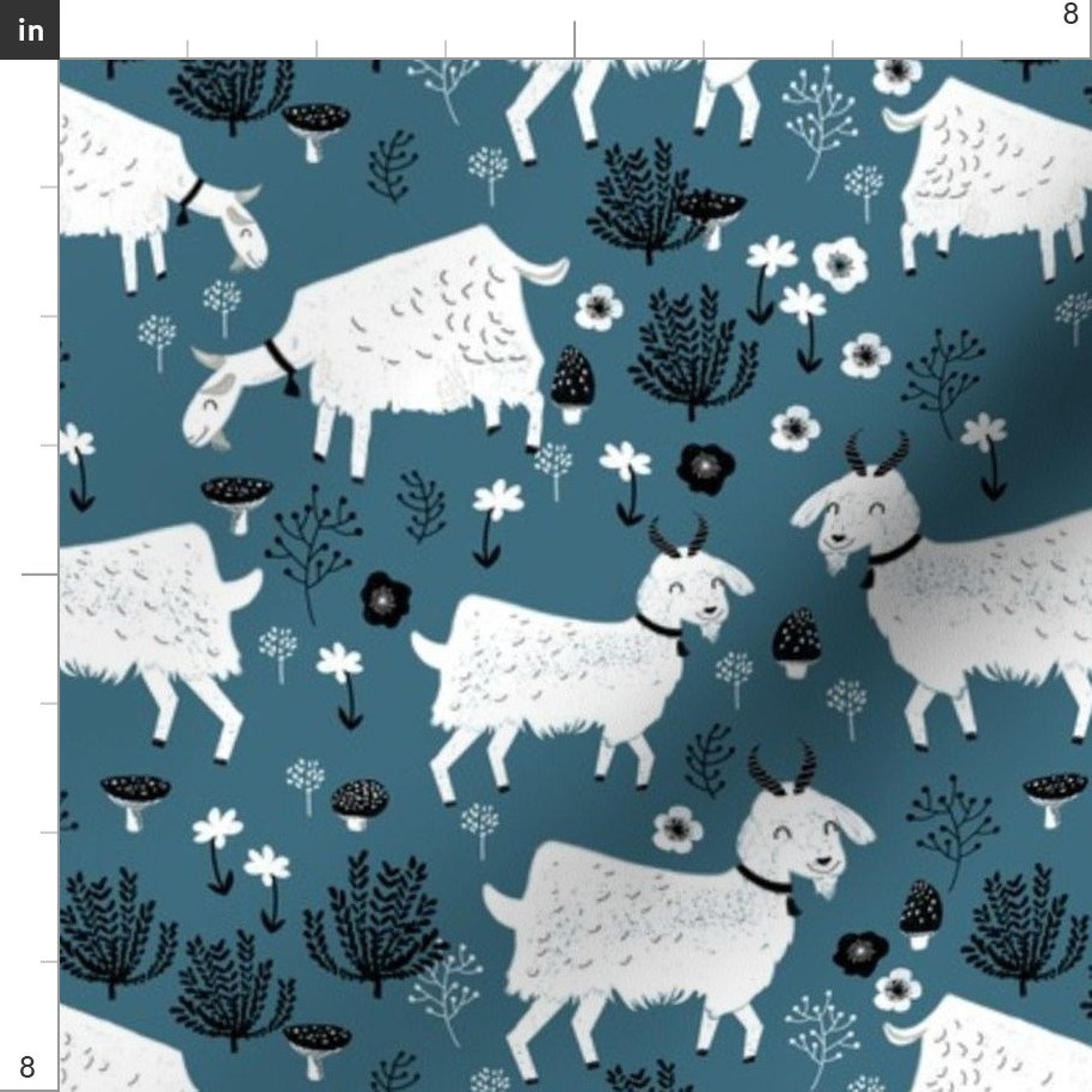 Baby Fabric Goats / Farm Animal Blue Farm Cute Animals Baby | Etsy