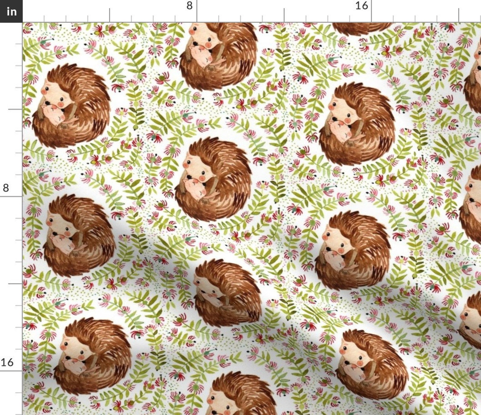 Hedgehog Hug Fabric Hedgehog Hug by Potyautas Hedgehog - Etsy