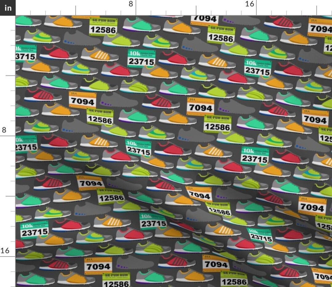 Running Shoes Fabric Running Shoes Race Bibs by Run Quiltgirl Run ...