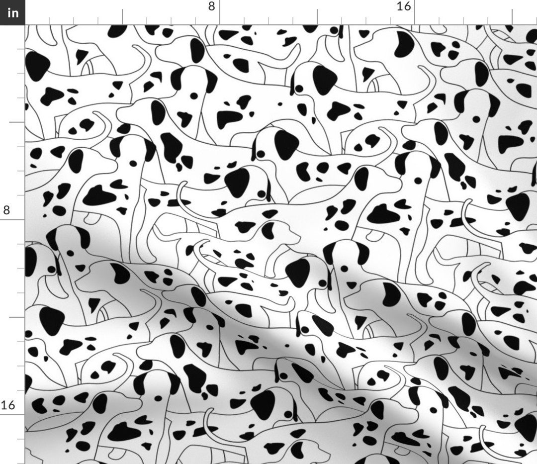 Dalmations Abstract Puppy Dogs Teal Fabric Dalmation Print by Amy ...