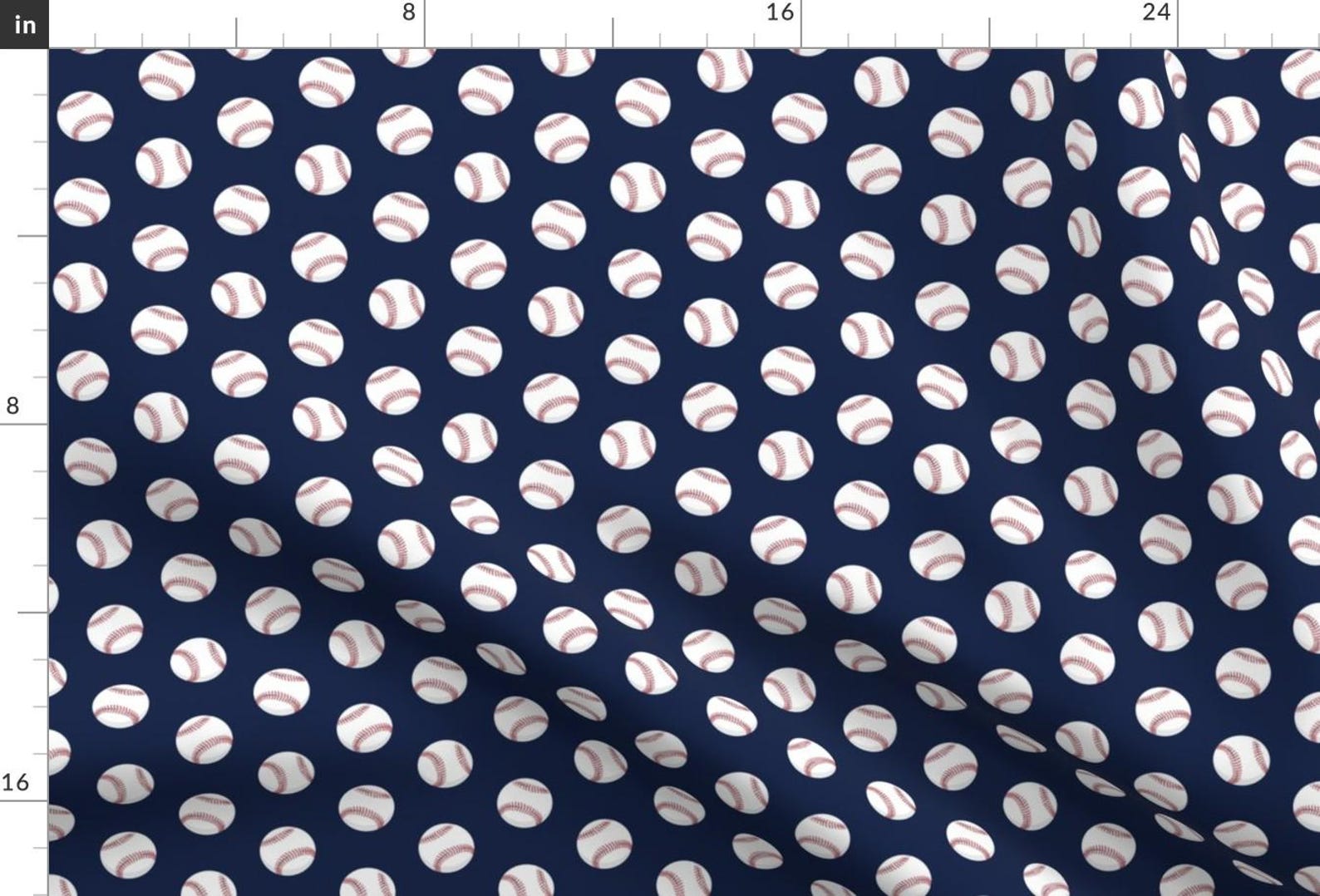 Baseball Fabric - Baseballs Dark Blue by Littlearrowdesign- Navy ...