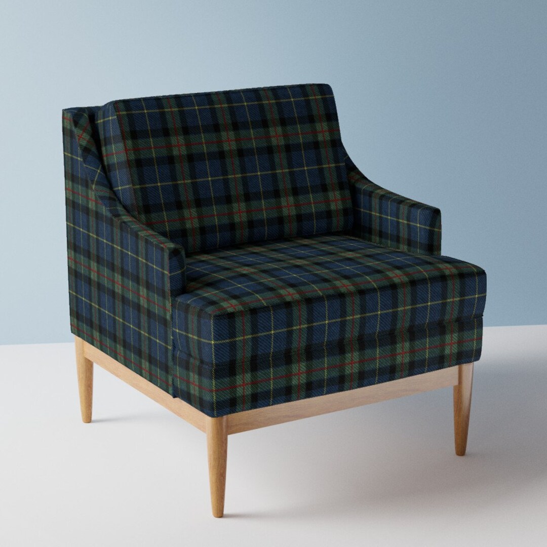 Plaid Upholstery Fabric Classic Blue Tartan by Willowlanetextiles Blue ...