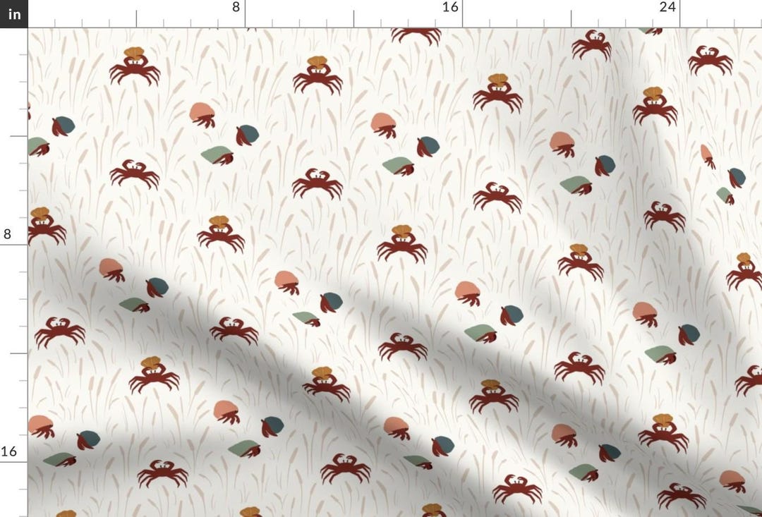 Coastal Boho Apparel Fabric - Hermit Crabs by Alyssawalshdesign ...