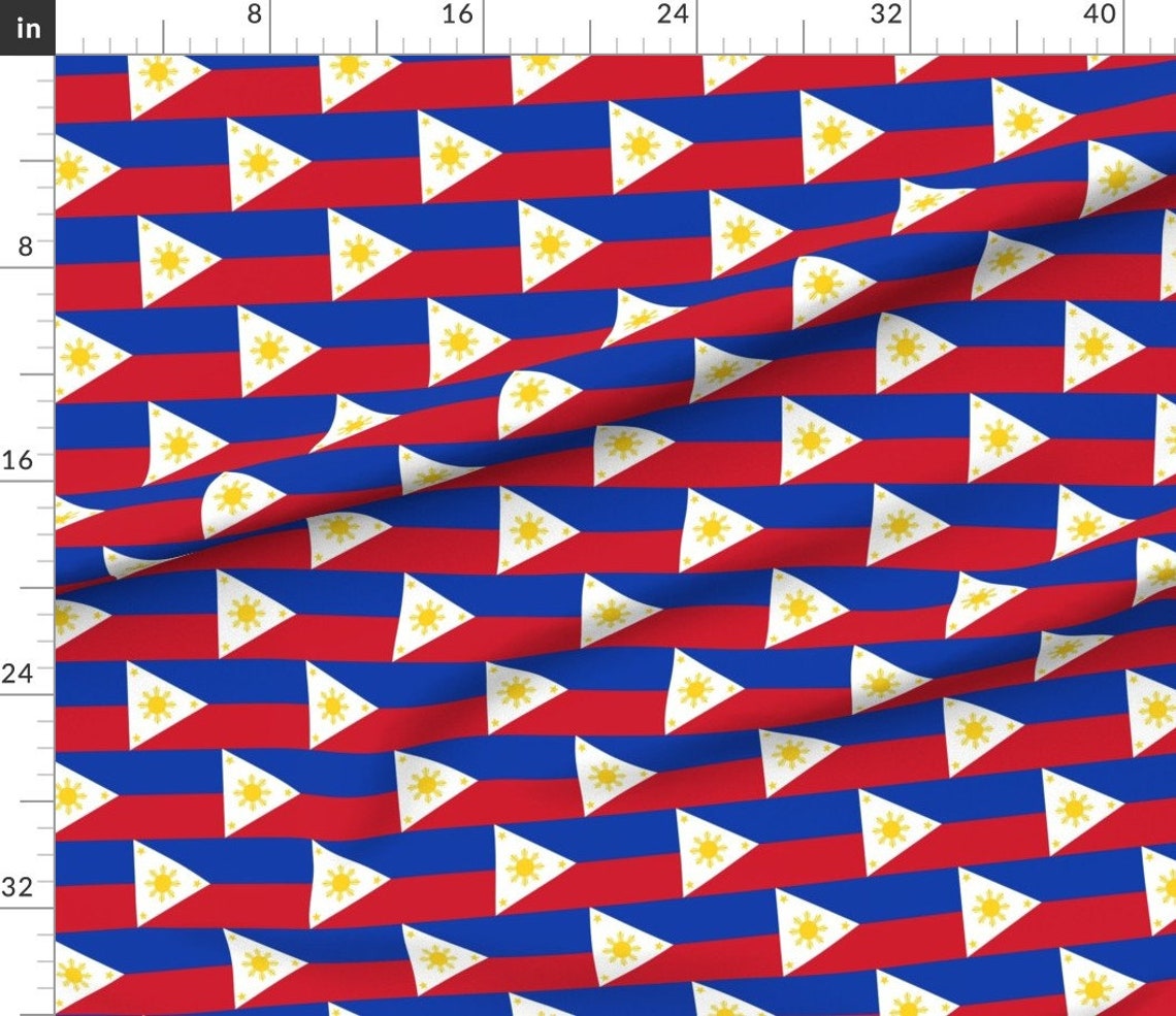 Filipino Flags Fabric Philippines Flag by Flagfabric | Etsy