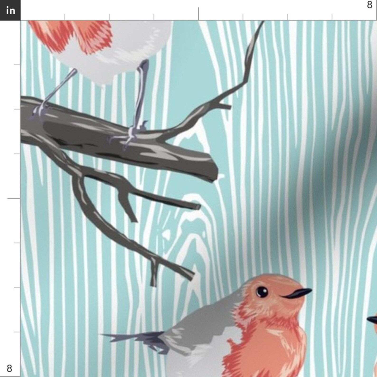 Robin Fabric Little Robins by Abbieuproot Birds Robin - Etsy