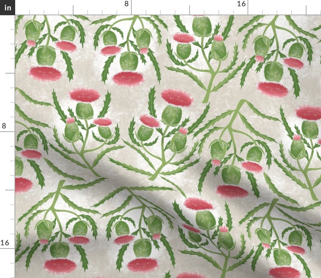 Scottish Thistle Fabric Scottish Thistle by Landpenguin - Etsy