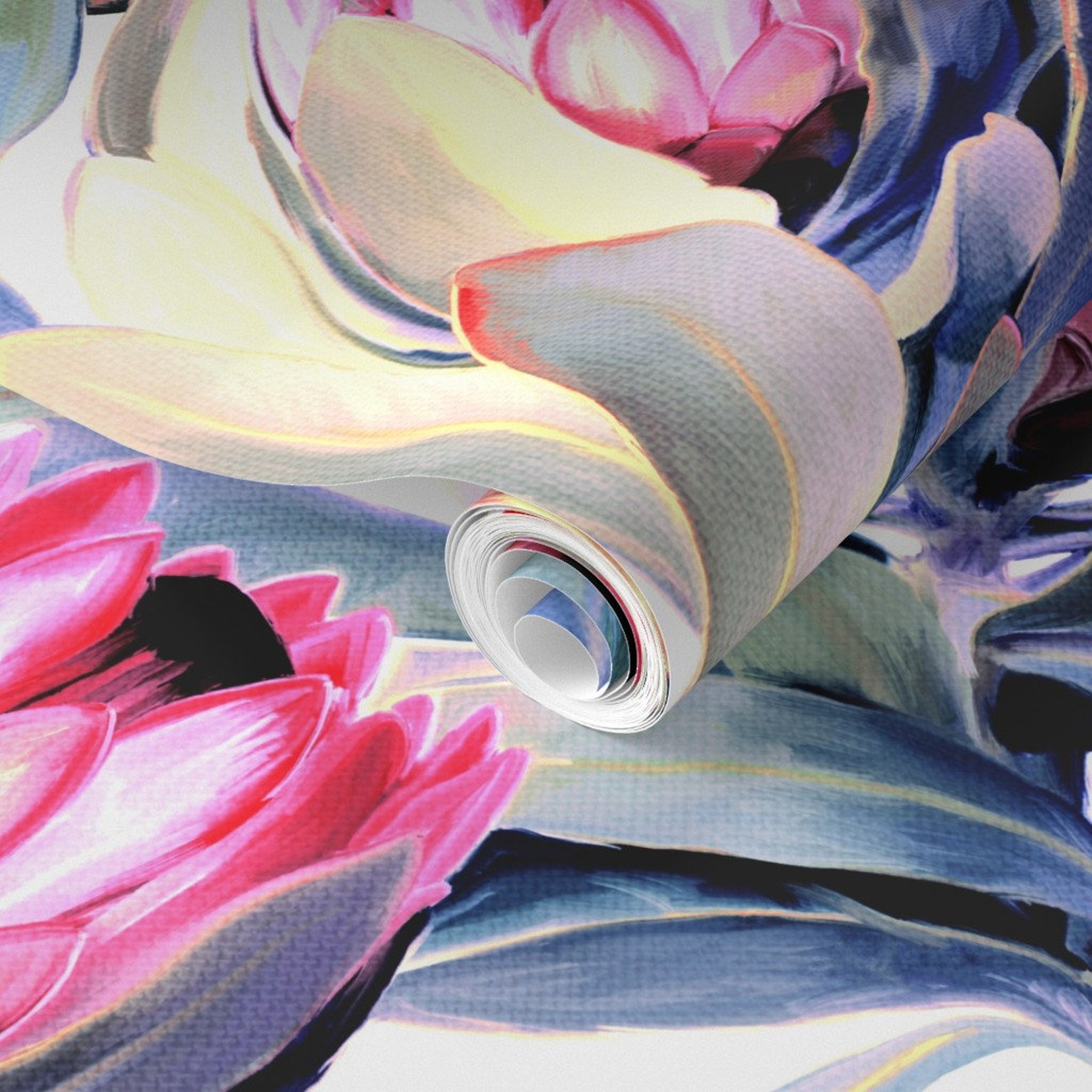 Fynbos Wallpaper Painted Protea Floral Light Version by - Etsy