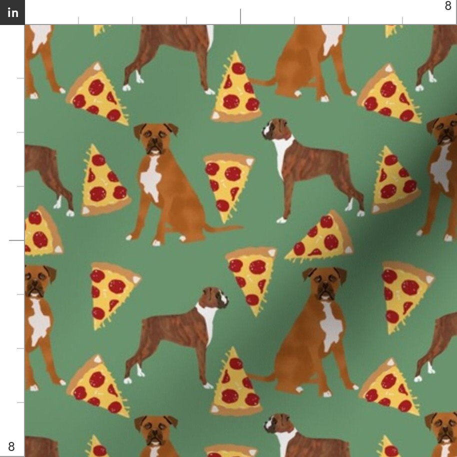 Boxer Fabric Boxers Pizza Food Pets Dog Funny Novelty by - Etsy