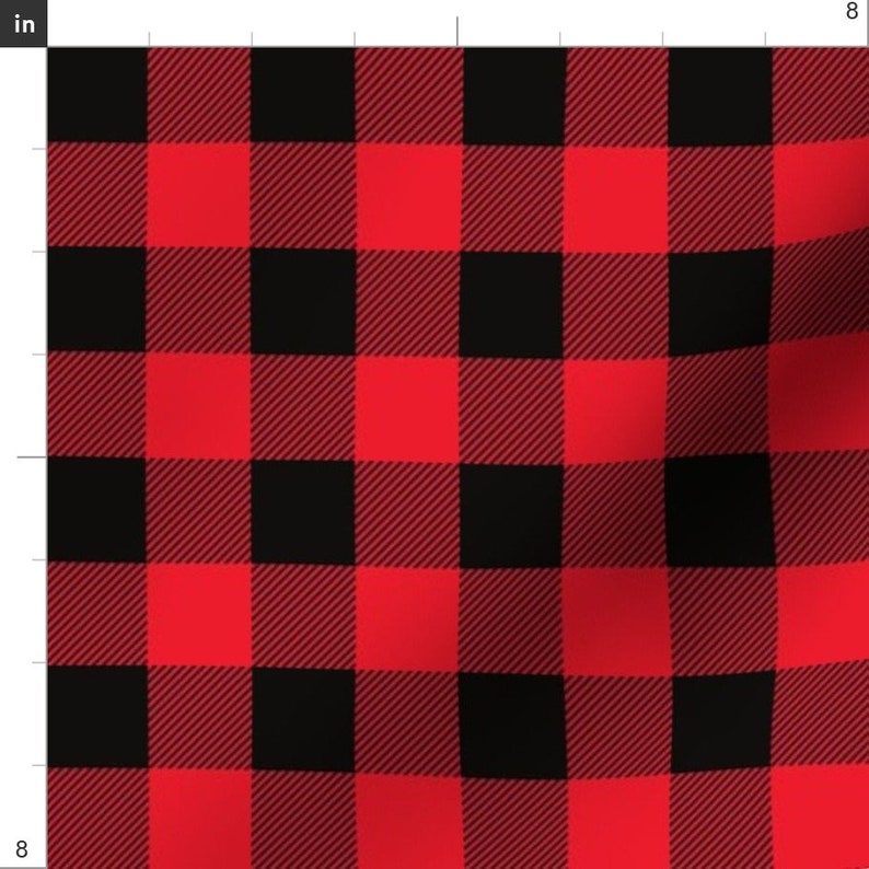 Buffalo Fabric Red Buffalo Check Custom Fabric by Ivie Cloth - Etsy