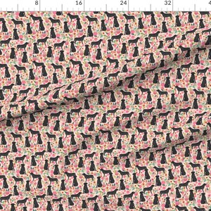 Floral Black Lab Fabric Black Lab Florals Fabric by - Etsy