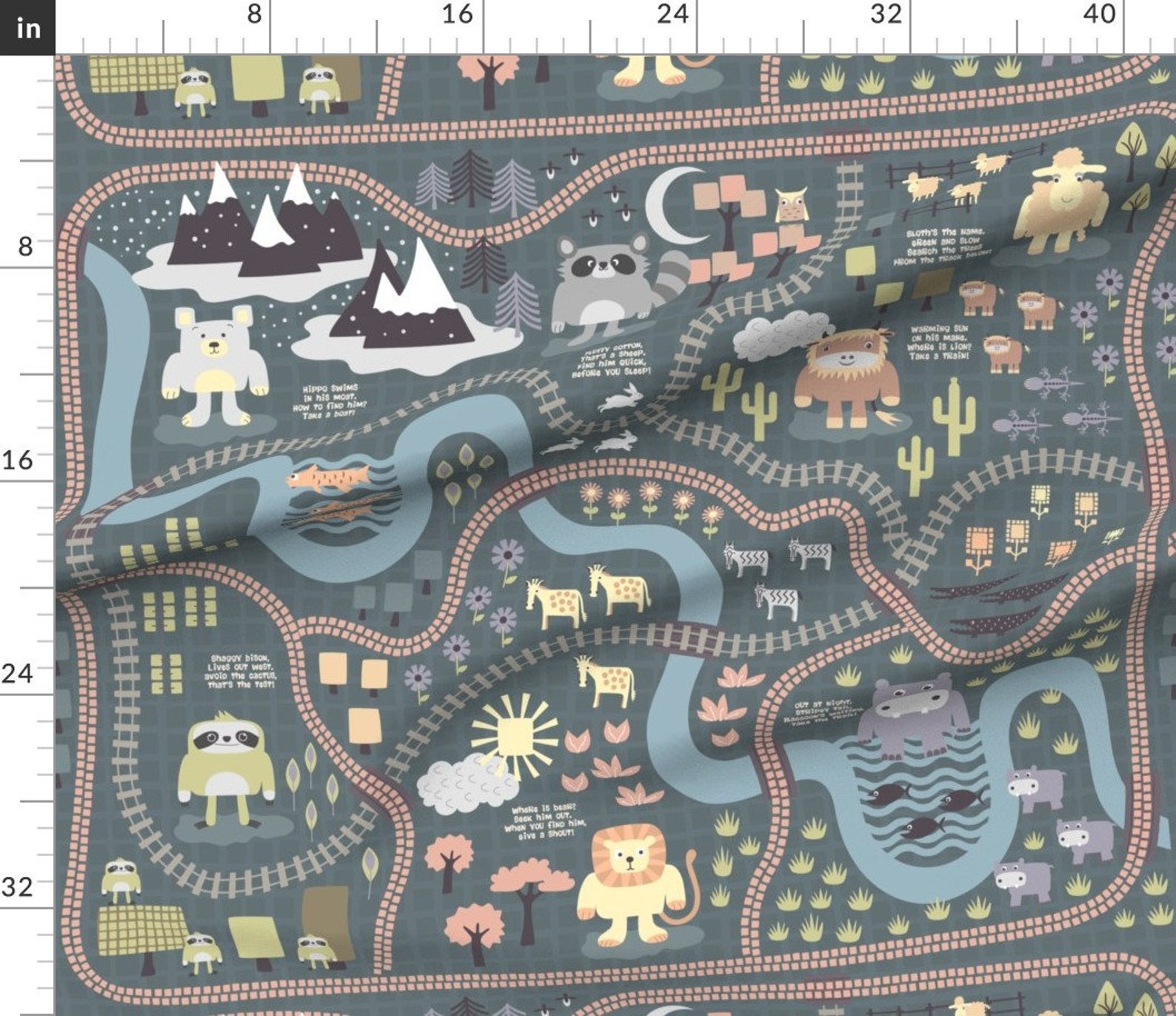 DIY Kid's Playmat Project Animals Safari Baby Seek and - Etsy