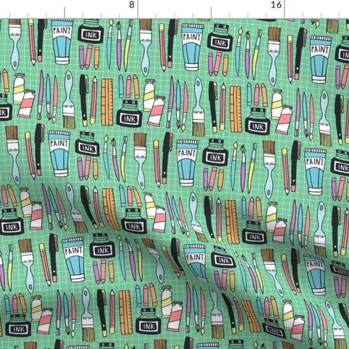 Art Paintbrush Supplies Fabric Art and Design by Laura May - Etsy