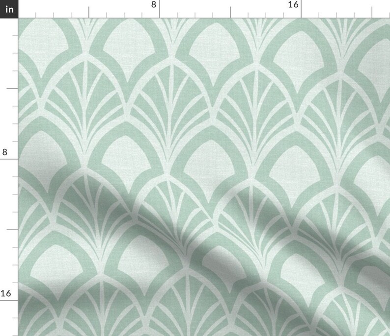 Mint Art Deco Fabric Art Deco by Heatherdutton Mint Green - Etsy