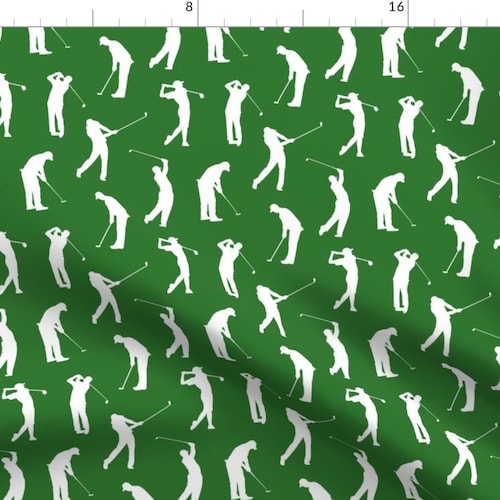 Golf Fabric Tee Time Navy Tan Golf Themed Fabric by - Etsy