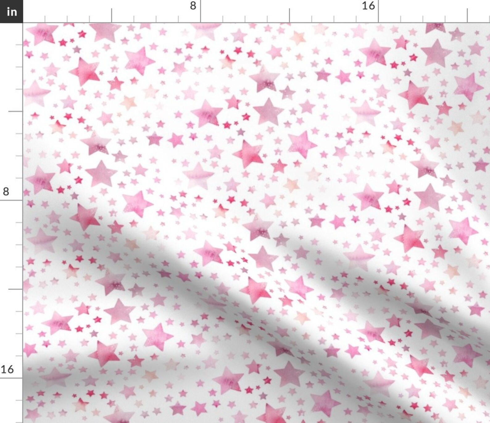 Star Fabric Stars Watercolour Pink by Emallardsmith - Etsy