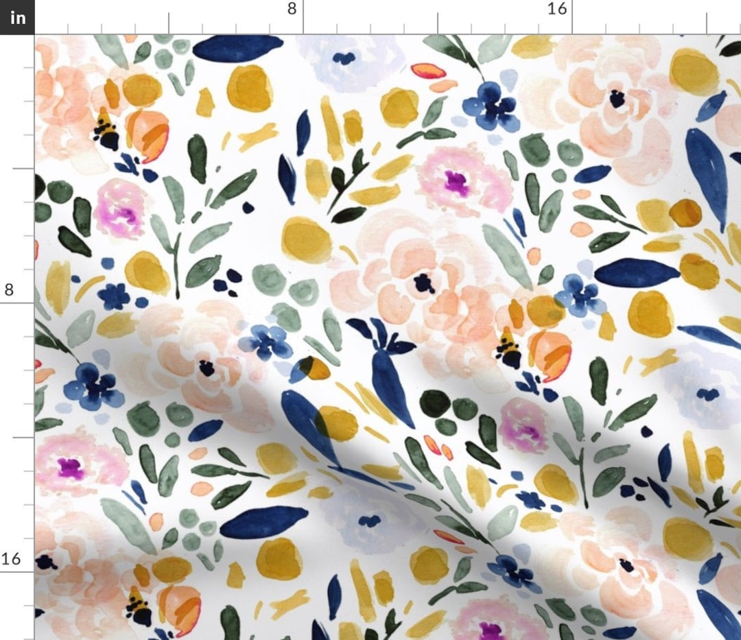Pastel Floral Fabric Sierra-floral by Crystal_walen - Etsy