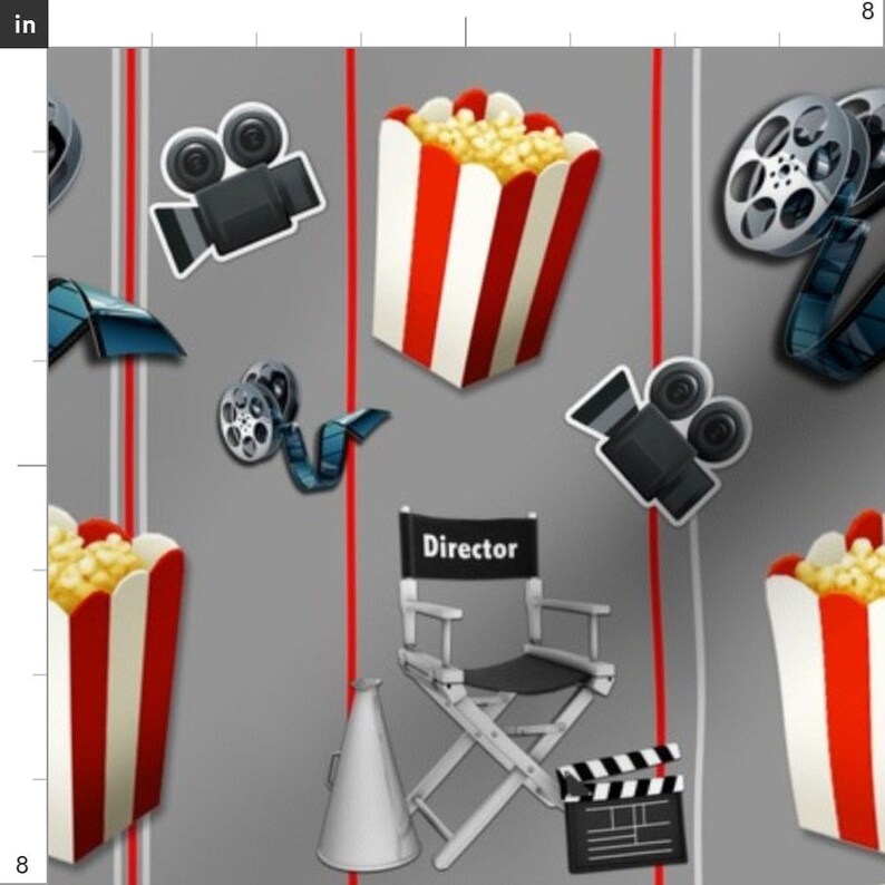 Movies Fabric Lets Go to the Movies by Floramoon Designs - Etsy