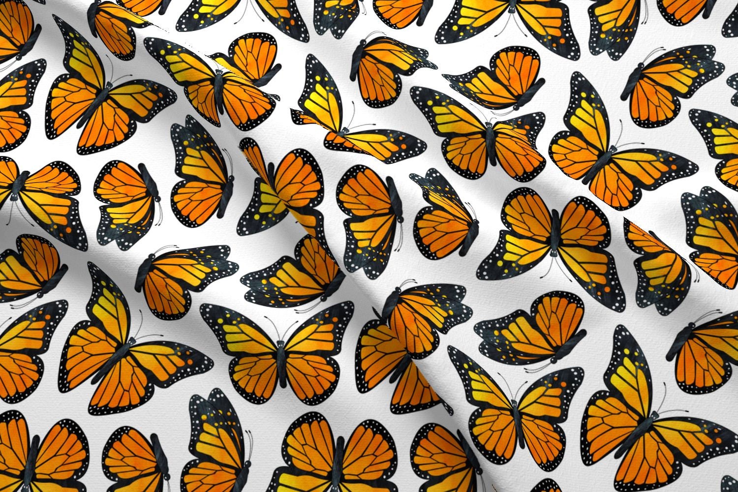Monarch Fabric Monarch Butterfly Watercolor By Jannasalak | Etsy