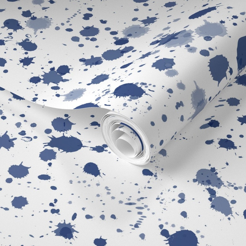Ink Splatter Wallpaper Splat in Indigo by Danika Herrick - Etsy