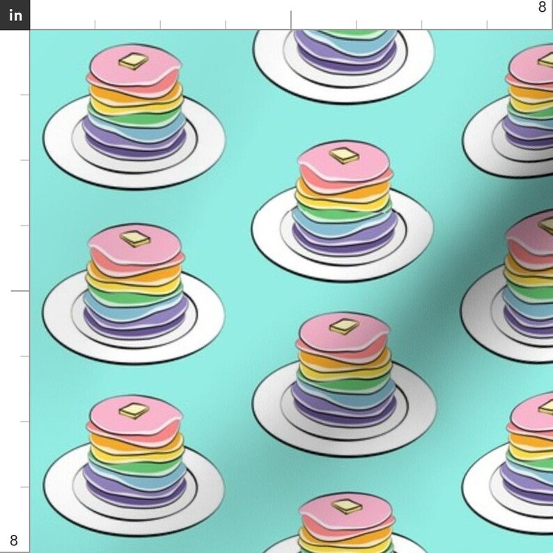 Color Breakfast Fabric Rainbow Pancake Stack by - Etsy