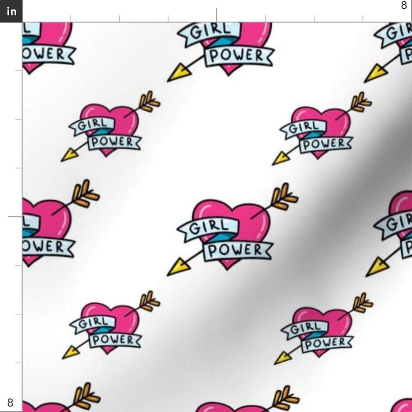 Girl Power Fabric - Girl Power Hearts and Arrow by Hipkiddesigns ...