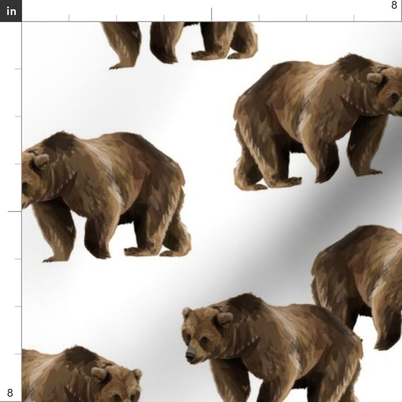 Bear Fabric Grrrizzly Bears by Taraput Grizzly Bear Brown - Etsy
