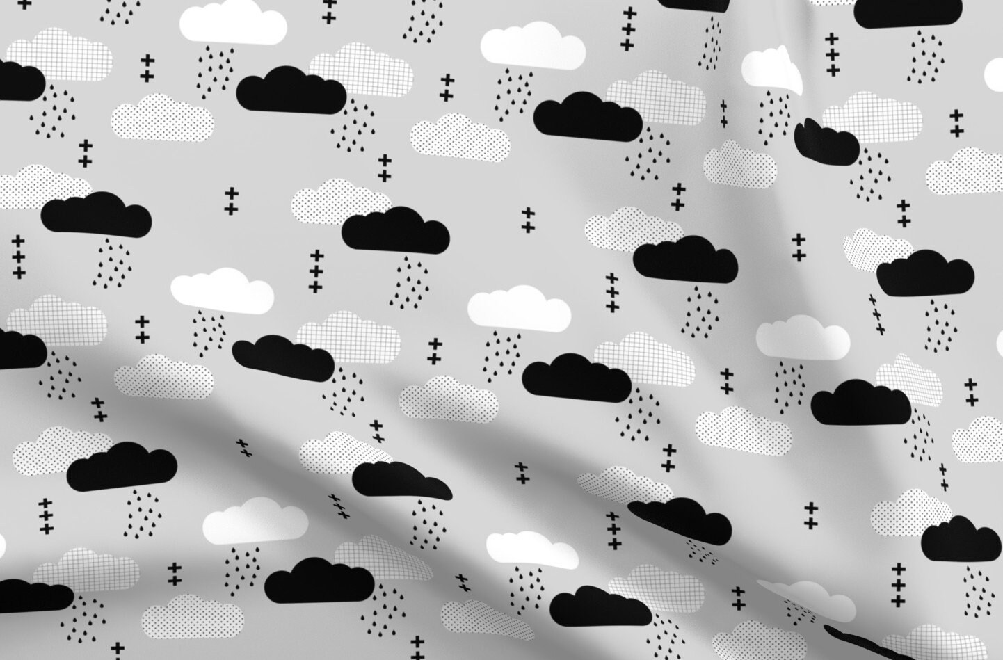 Clouds Fabric Modern Clouds / Fog Custom Fabric By Little | Etsy