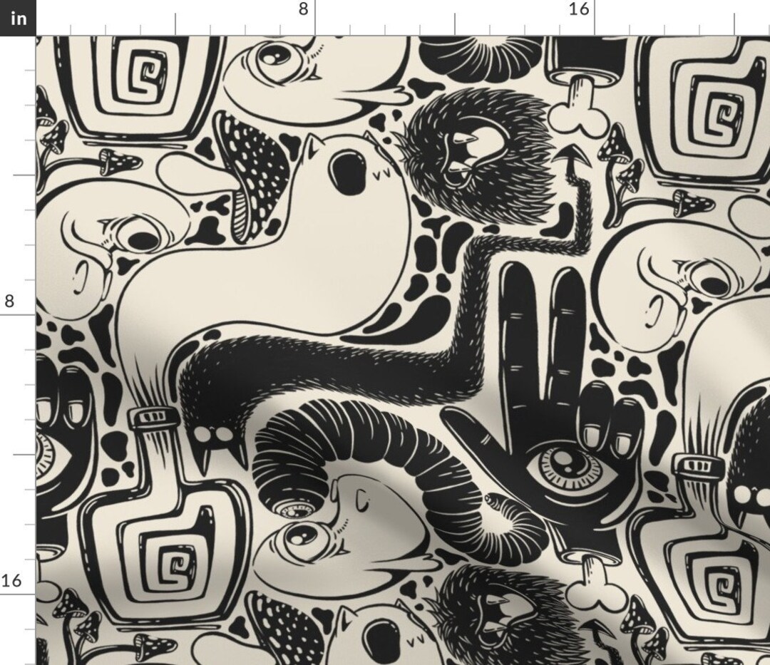 Psychedelic Fabric Trippy Monsters Jumbo by Graf_katz Trippy Monsters ...