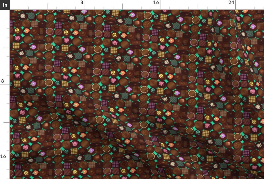 Chocolates Fabric - Chocolates by Lafleur - Chocolates Sweet Food Candy ...