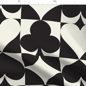 Art Deco Fabric - Card Suits Large by Soniapal_creates - Minimalist ...