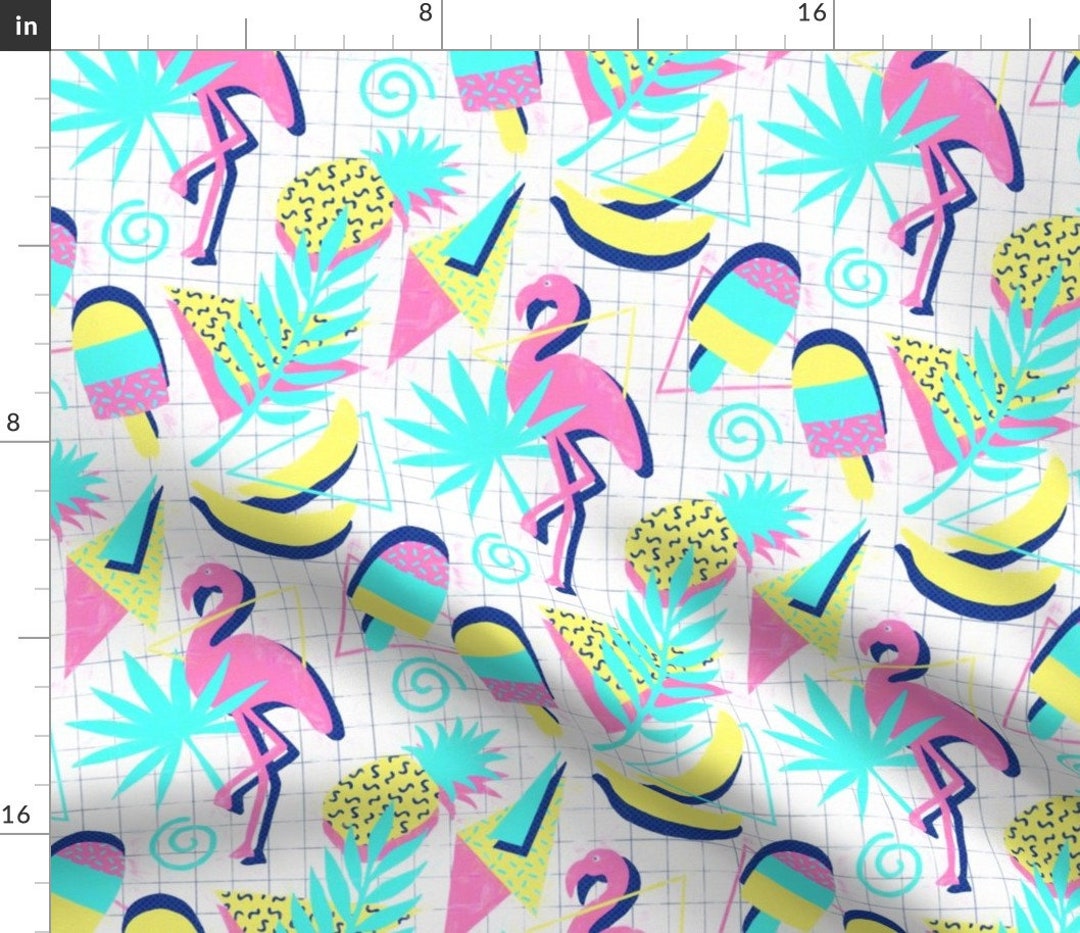 Memphis Fabric 80s Flashback Tropical Fun by Micklyn Memphis Retro Rad ...