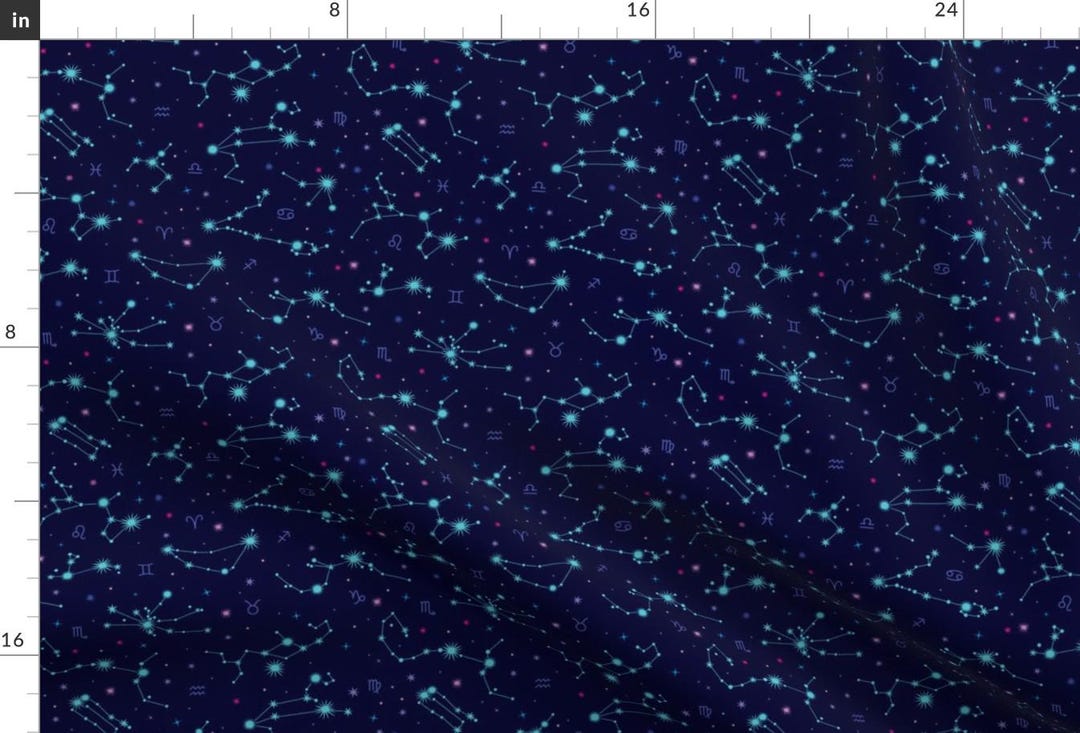 Zodiac Fabric - Zodiac Constellations by Sandityche - Zodiac Star Sign ...