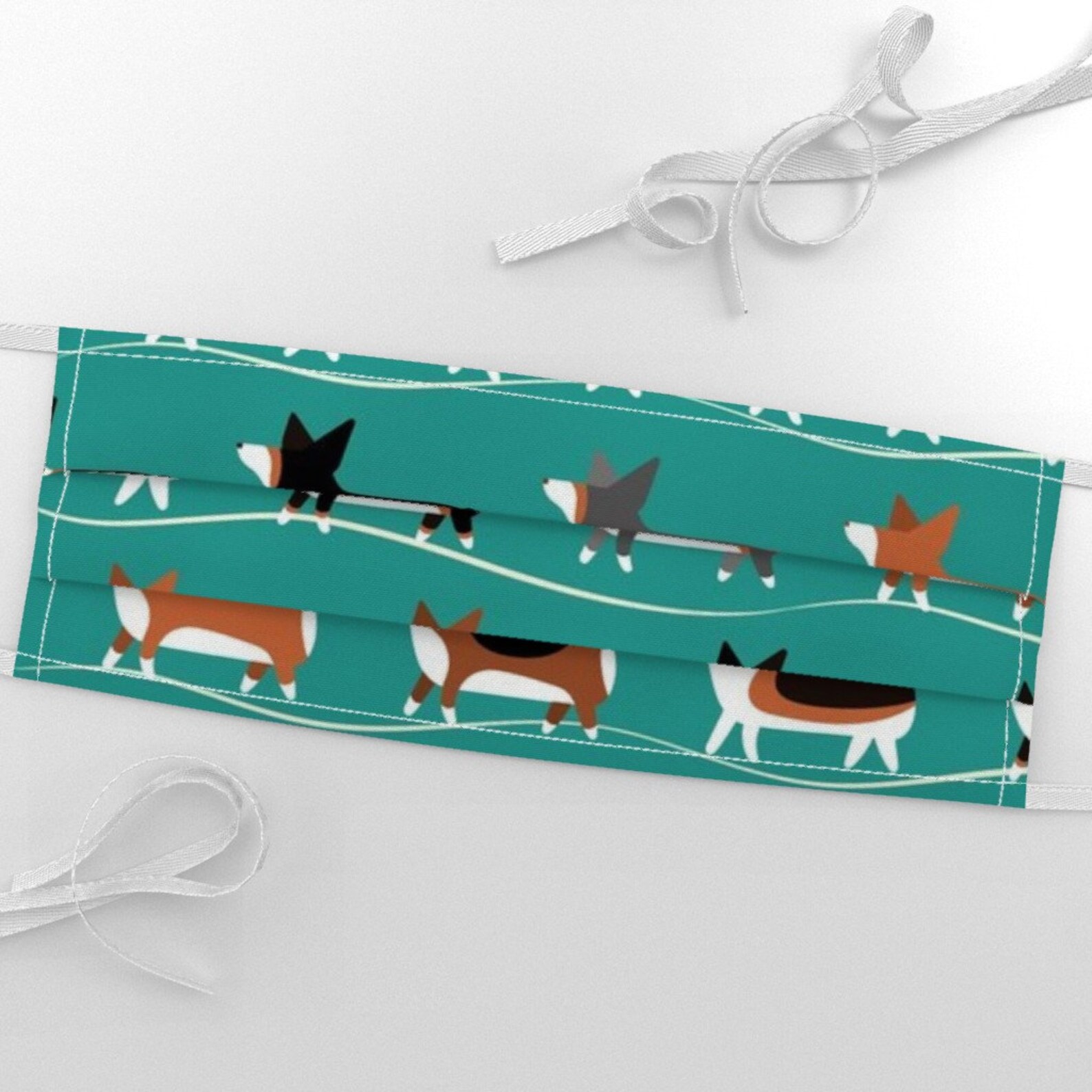 Cute Corgis Fabric Corgis on Parade in Teal by Pinkowlet | Etsy Cute Corgis Fabric Corgis on Parade in Teal by Pinkowlet | Etsy