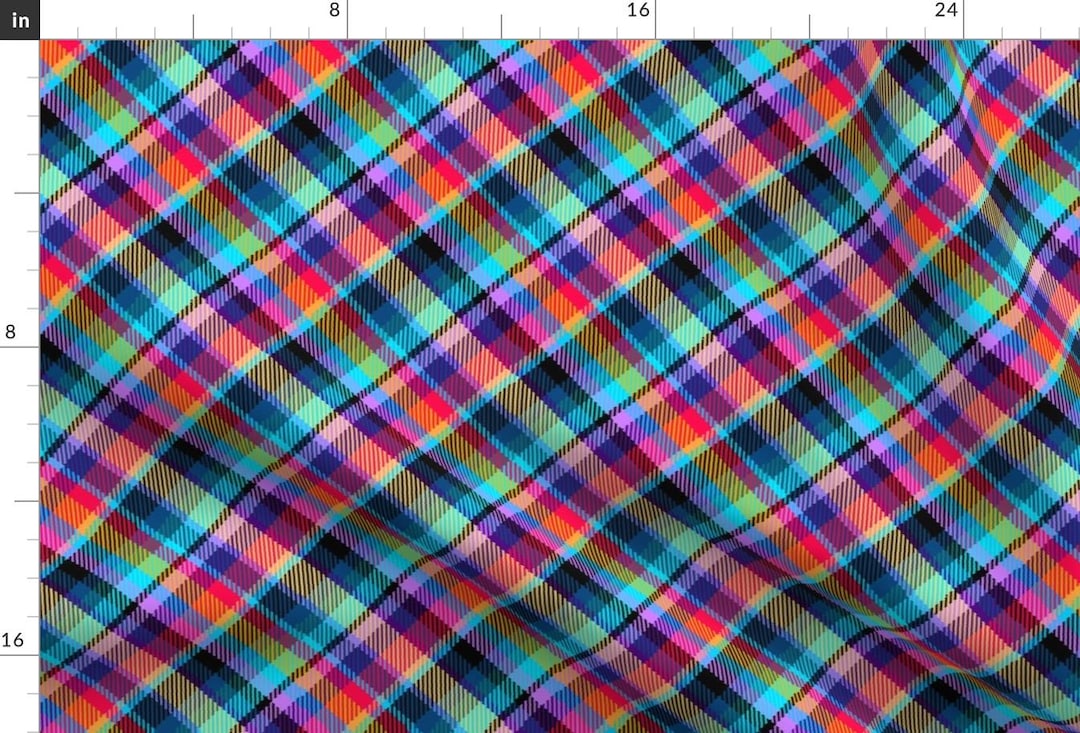 Bright Madras Fabric - Madras Plaid Tropical Night by Eclectic_house ...