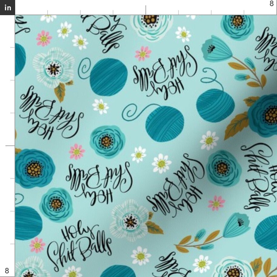 Swear Words Calligraphy Fabric Holy Shit Balls I'M - Etsy