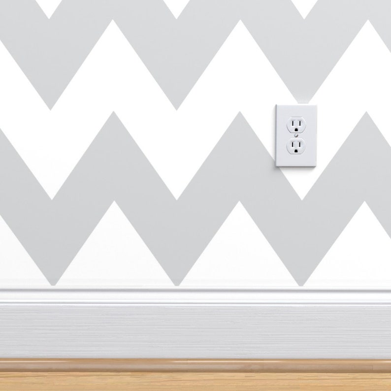 Chevron Wallpaper Chevron Xl Light Grey by Misstiina | Etsy