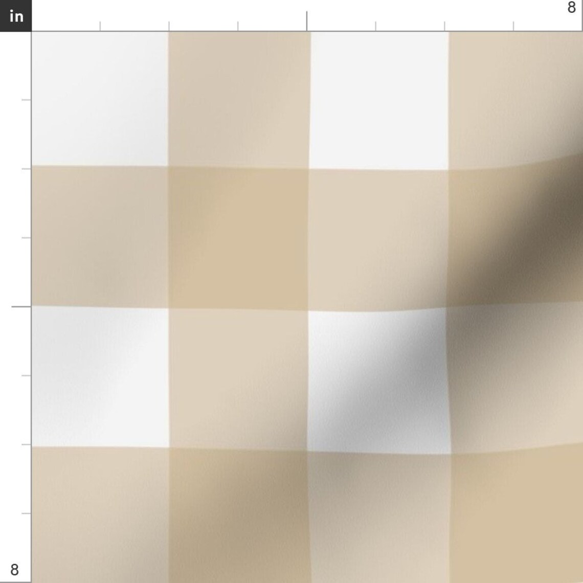 Beige Gingham Fabric Buffalo Check in Bisque by - Etsy