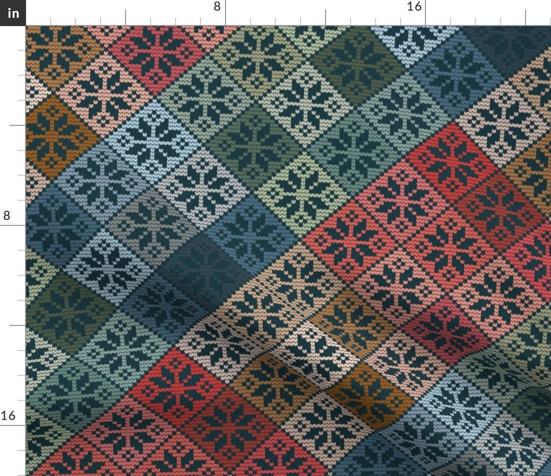 Scandi Christmas Fabric Nordic Snowflakes by Claire_brennan Rustic ...