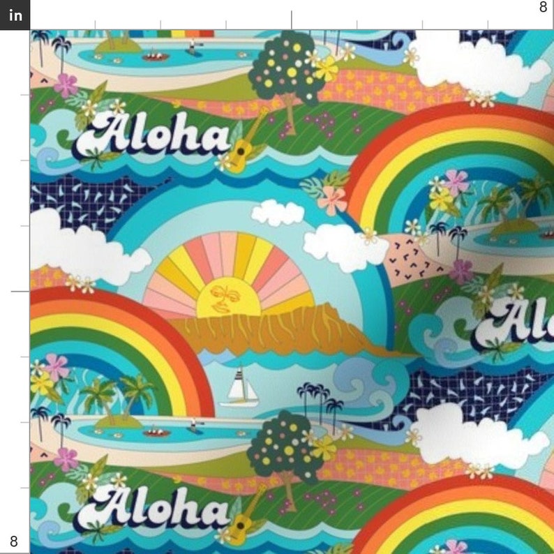Psychedelic Sunset Aloha Anuenue Hello Rainbow Hawaii - Etsy