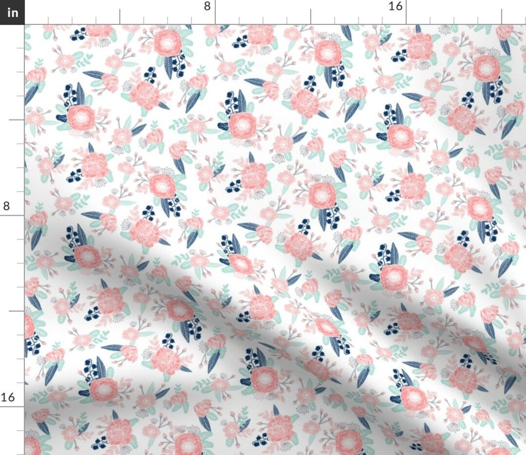Floral Fabric Flower Baby Girl Florals Baby Nursery Girls - Etsy