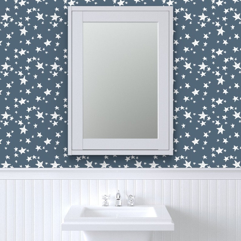 Star Wallpaper Stars Blue Grey Star by Andrea Lauren - Etsy