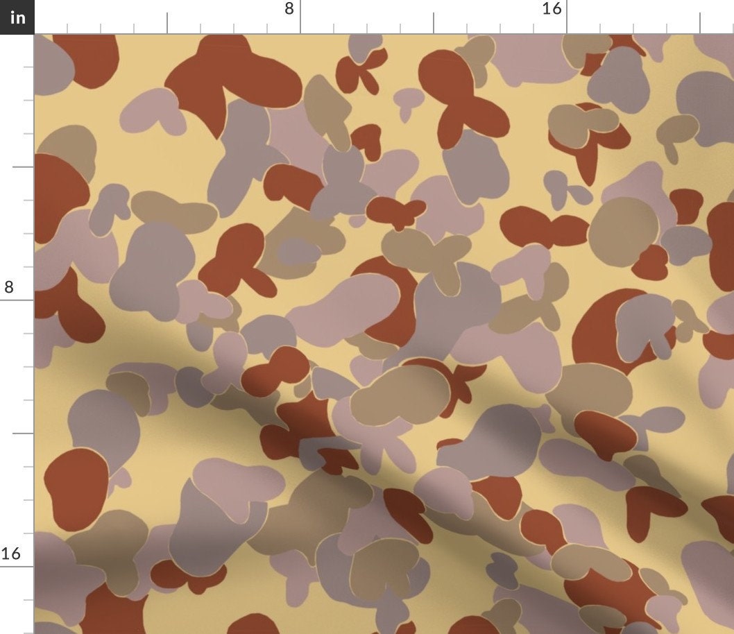 Aussie Desert Fabric Abstract Desert Camo Camouflage Red - Etsy